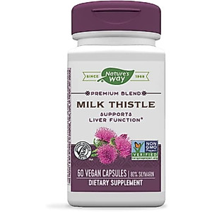 Nature's Way Standardized Milk Thistle, Liver Function Support*, 60 Vegan Capsules