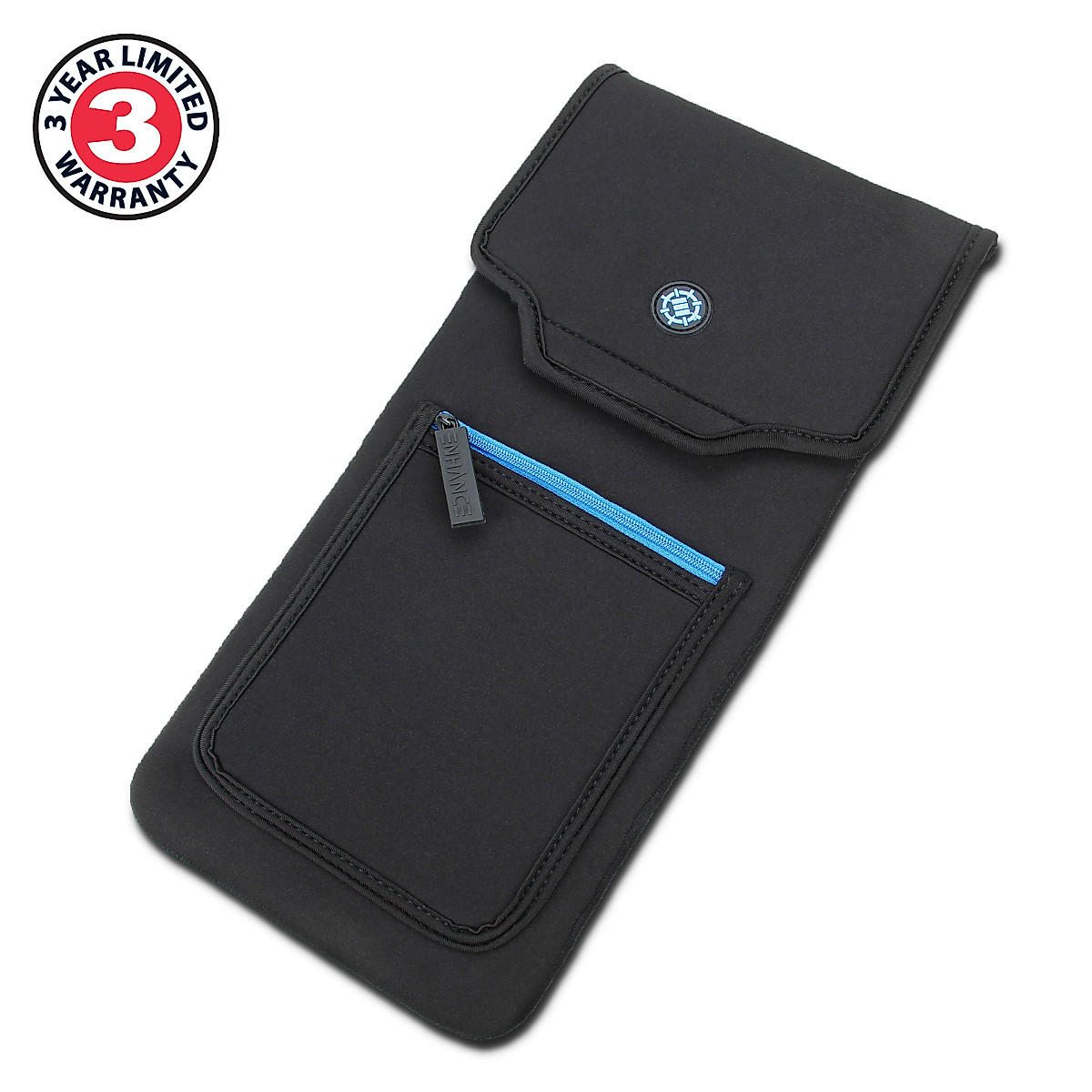 ENHANCE Keyboard Sleeve Travel Case for Tenkeyless Compact Tournament Gaming Keyboards (up to 15 Inches) with Rugged Neoprene Construction, Zipper Mouse Storage, and Cable Storage Pouch - Black