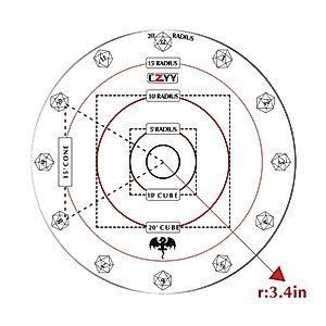 Spell AoE Tempalte + DND Flying Miniatures Combat Riser for Dungeons and Dragons, Pathfinder, D&D and Tabletop RPG