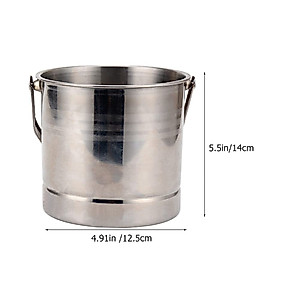 BESTOYARD Stainless Steel Ice Bucket- Double Wall Insulated Ice Bucket for Buffet Cocktail Parties Bar- 5.5x 5.5 Ice Container