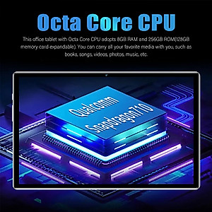 Tablet PC, Gaming Tablet Aluminium Alloy Octa Core CPU 5G WiFi 4G LTE 8GB RAM 256GB ROM for Working (US Plug)