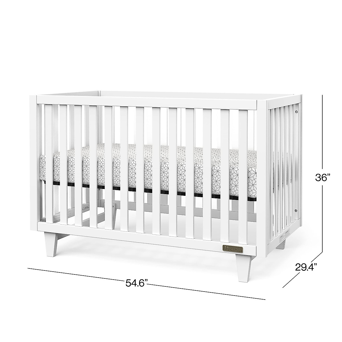 Forever Eclectic Tremont 4-in-1 Convertible Baby Crib by Child Craft (Matte White)