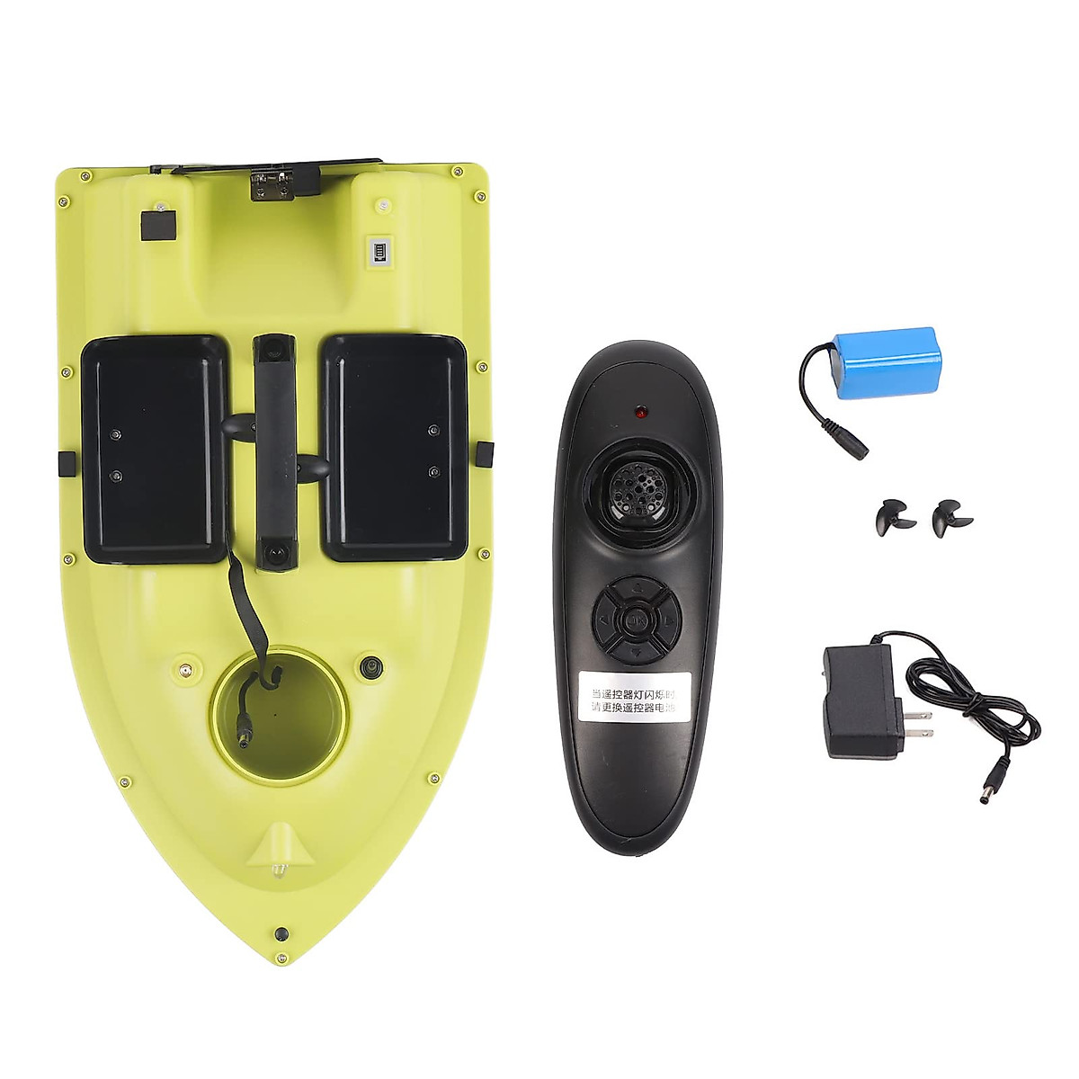 Serounder RC Fishing Boat, Upgraded Version Bait Boat for Carp Fishing Bait Nesting Ship, 3 Bait, 2KG Load, 2 Motors, 300 Meters Range, Control, Auto Return (US Plug)