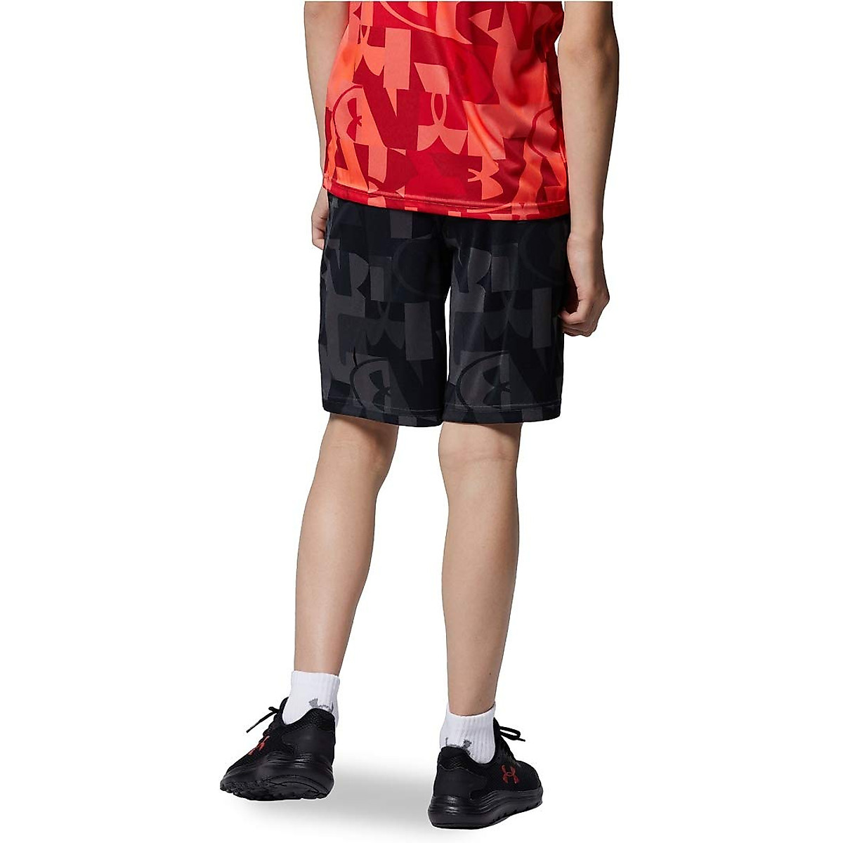 Under Armour Kids Boys' Renegade 3.0 Printed Shorts, Black/White, MD (10-12 Big Kids)