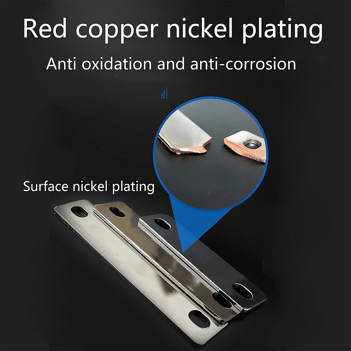 8PCS Lithium Battery Copper Connector, for 3.2V 240Ah 280Ah 304Ah LiFePO4 Cells DIY Lithium Battery Pack, Nickel Plating Process Bus bar Connector Hole Pitch 2.83inch…