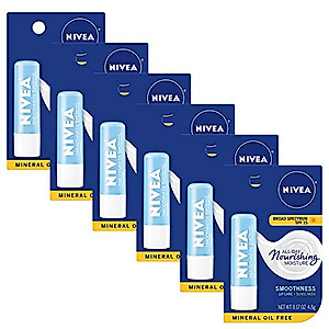 NIVEA Smoothness Lip Care SPF 15 Carded, 1 Count, Pack of 6