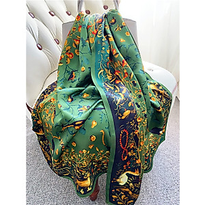 SUNMISILK 100% Mulberry Silk Scarfs for Women Floral Print Satin Long Scarf for Headscarf Hair Wraps Shawl with Gift Packed (Lxsl04)