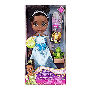 Disney Princess Tiana Doll My Singing Friend Tiana & Naveen Frog Plus Accessories - Tiana Sings Almost There and Talks for Girls Ages 3+