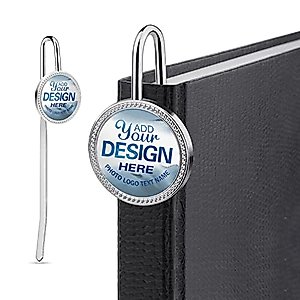 Custom Metal Bookmarks for Book Lovers Personalized Book Marker Design Your Own Photo Logo Name Funny Reader Gifts for Teacher Graduation Birthday Wedding (1.2 inch)
