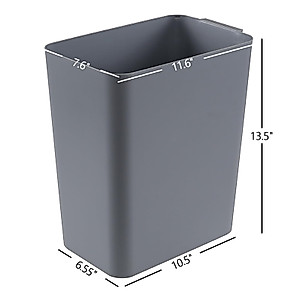 Xyskin Grey Plastic Trash Can, Garbage Container Bin, Trash Wastebasket, 4.5 Gallon, 3 Pack