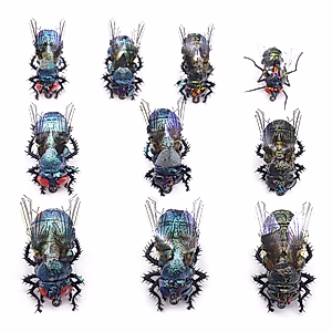 YZD Realistic Fly Fishing Dry Wet Nymph Trout Flies Topwater Lures for Freshwater Saltwater High Simulation Hand Tie Lure Kits 10 pcs