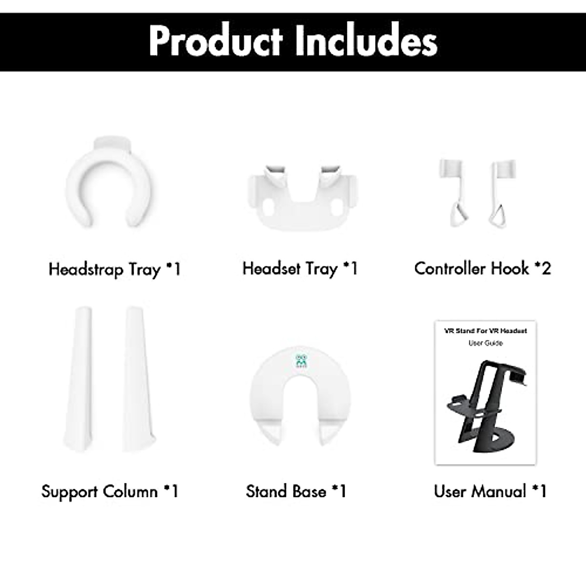 AMVR VR Stand for Quest 2, VR Headset and Touch Controllers Display Holder for Quest 2, PSVR 2, Quest, Rift, Rift S or Valve Index (White, Just VR Stand)