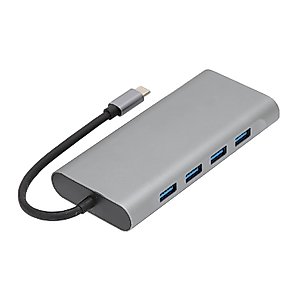 Shanrya USB C Hub Multiport Adapter, USB Multiport Adapter 11 in 1 for Keyboard for Mobile Hard Disk for Mouse for Laptop