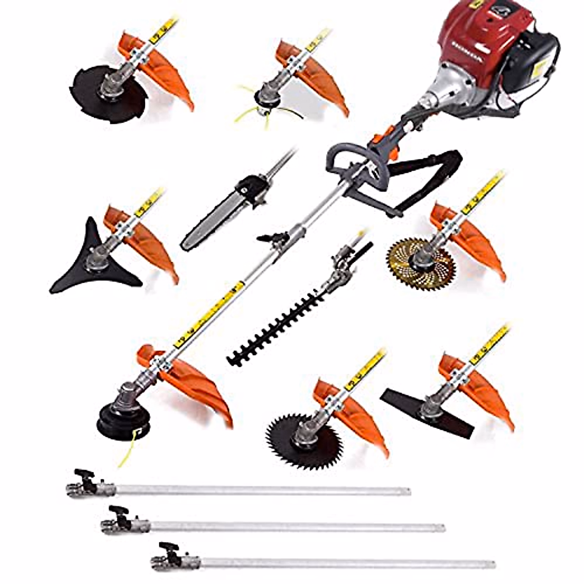 GX35 12 in 1 Hedge Trimmer Brush Cutter Weed Eater Lawn Mower Chainsaw