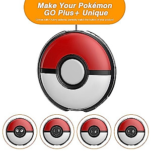 ZAONOOL Protective Case for Pokémon Go Plus + 2023, Cover Case for Pokemon Go Plus Plus with 4 Silicone Button Caps & Wrist Strap, Clear Hard Case for Pokemon Nintendo Switch Game Accessories