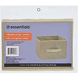 Essentials Collapsible Storage Container with Handles (11"x11"x8") - Tan