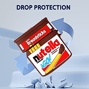 JoySolar 2 Packs for Airpod 1&2 Case Cute Cartoon 3D Soft Silicone Air Pods Funny Cover Kawaii Fun Cool Food Unique Shell Stylish Girls Kids Teens Women Cases for Airpods 1/2(Chocolate+Biscuits)