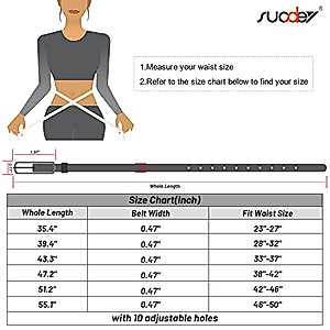 SUOSDEY 4 Pack Thin Belts for Women Skinny Leather Belts with Metal Buckle for Dresses Pants Jeans