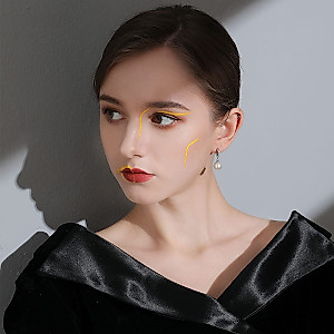 Jugalstar 925 Sterling Silver Hoop Earring Hypoallergenic Pearl Drop Dangle Earrings for Woman of Birthday Gifts