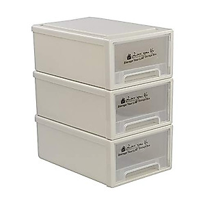 Neadas 6 Quart Plastic Stacking Storage Drawer Unit, 3 Packs