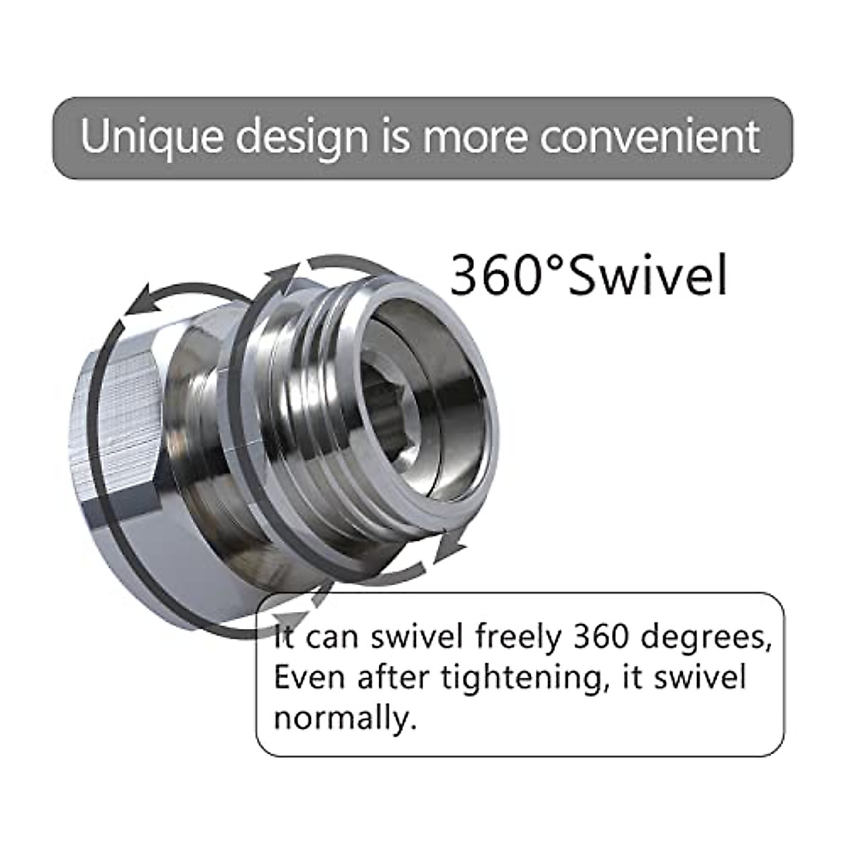 G-Sunny Garden Hose Swivel Adapter, 3/4" GHT Solid Brass Hose Connectors Adapters,3/4 GHT Female x 3/4 GHT Male Hose Adapter