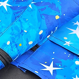 Fiodrimy Server Apron Waitress Apron with 6 Pockets, Half Waist Aprons Restaurant Chef Aprons for Women Men Home Cooking Restaurant Serving Work (Blue Starry)