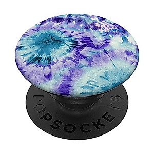 Tie Dye in Blue Cyan Purple Green AEHP564 PopSockets PopGrip: Swappable Grip for Phones & Tablets