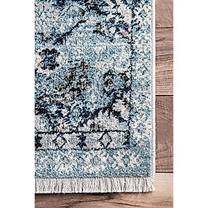 nuLOOM Vicki Vintage Runner Rug, 2' 6" x 8', Light Blue