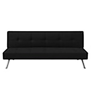 Hawthorne Collections Multi-Functional Fabric Upholstered Button Tufted Convertible Sleeper Sofa in Black