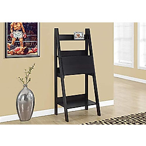 Monarch Specialties Tryy Ladder Desk - Bookcase - Wall Bookshelf - Stand Shelf, 61"H, Cappuccino