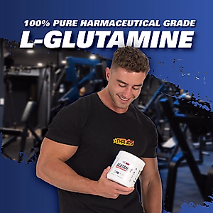 EHP Labs L Glutamine Powder Amino Acids - L-Glutamine, Workout Recovery, Immune Health & Gut Health Support (500g) - 100 Servings