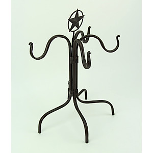 DE LEON Rustic Brown Western Star Coffee Mug Stand