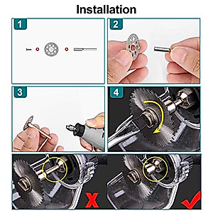 60-Pack Rotary Cutting Wheels Tool Kit - 545 Diamond Cutting Wheel, Mini HSS Circular Saw Blades, Resin Cut-Off Wheels with Keyless Chuck and Mandrels for Woodworking Metal Glass Plastic Stone