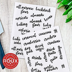 Kitchen Pantry Labels for Food Storage Containers, Set of 270 Clear Stickers for Common Goods