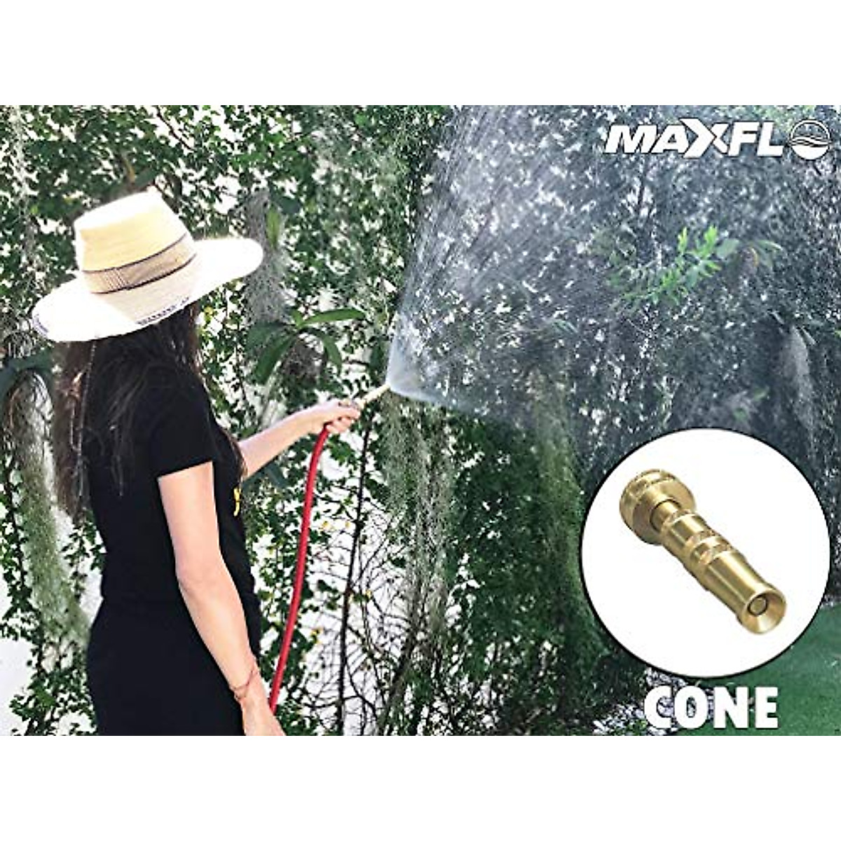 High Pressure Hose Nozzle Heavy Duty | Brass Water Hose Nozzles for Garden Hoses | Adjustable Function | Fits Standard Hoses, Garden Sprayer, Spray Nozzle, Power Washer Nozzle