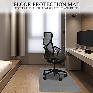 Arthome Office Chair Mat for Hard Floor,Computer Garming Rolling Chair Mat for Hardwood and Tile Floor,Anti-Slip Floor Protector Rug for Home Office 35''x55'' (Gray)