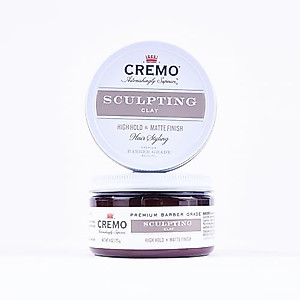 Cremo Mens Hair Clay, Premium Barber Grade Sculpting Clay for Hair Styling, High Hold, Matte Finish, 4 Oz