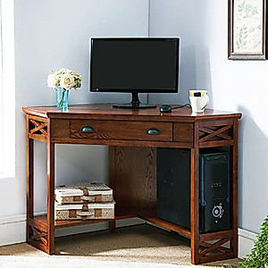 Leick Home Corner Computer and Writing Desk, Oak Finish