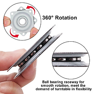 S SYDIEN 5Pcs 2 Inch Square Lazy Susan Turntable Bearings Kitchen Hardware Swivel Plate Galvanized Steel Rotating Bearing Plate for Kitchen, Painting, Makeup Holder