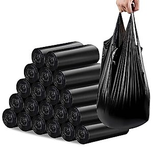 Small Trash Bags, Strong Black Garbage Bags, Unscented Thicken Bin Liner Suitable for Bedroom Home Kitchen 6 Gallon 120 Count