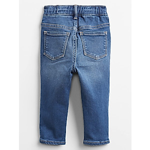 GAP Baby Girls Pull on Skinny Jeans, Dark Wash, 12-18 Months US