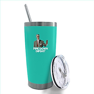 liabiliies Travel Coffee Tumbler 20 oz Pipe Down Dipshit Tumbler with Lid and Straw Insulated Tumblers Stainless Steel Tumbler Funny Gifts for Men