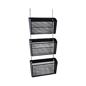 Universal 20011 Mesh Three-Pack Wall Files with Hanger, Letter, Black