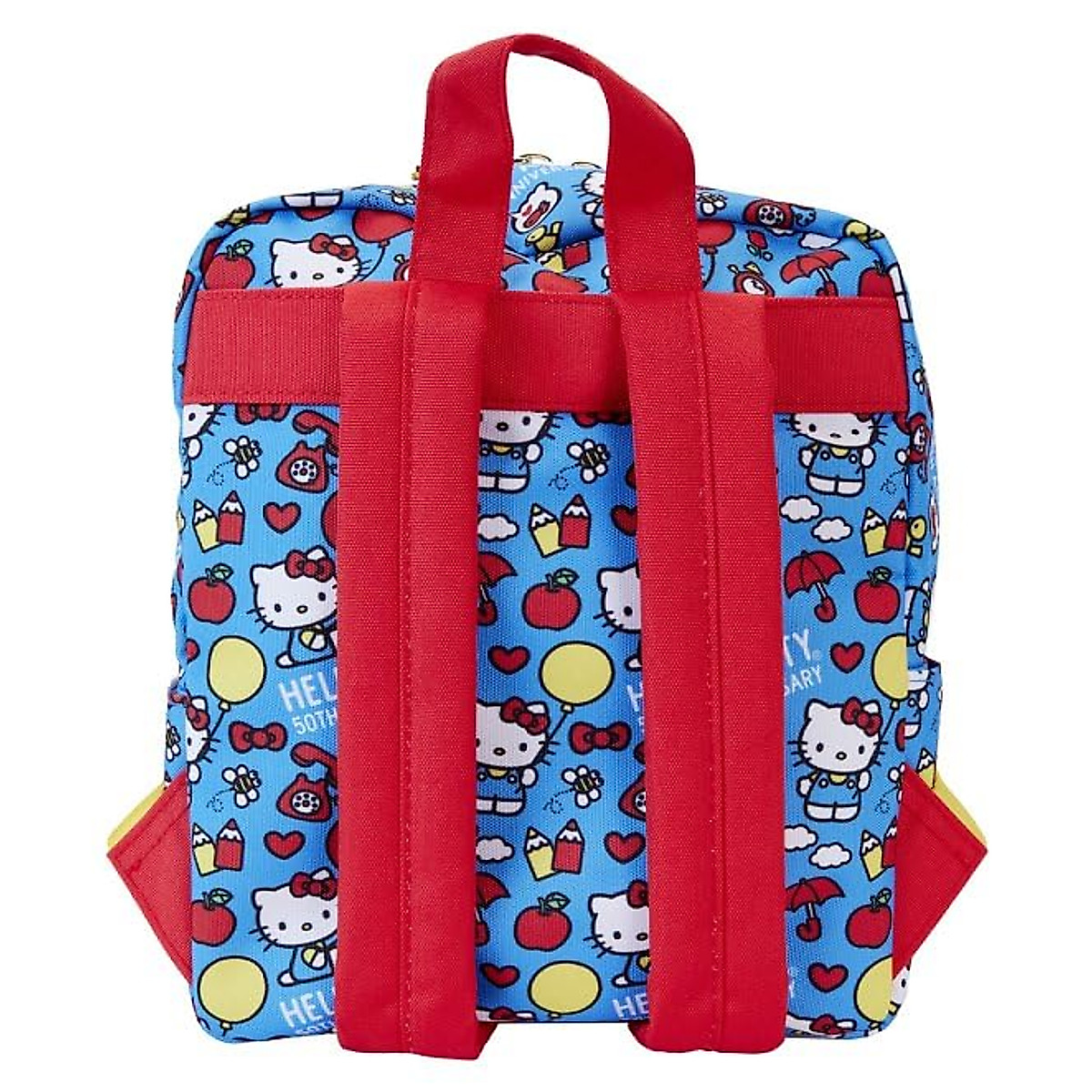 Loungefly Sanrio Hello Kitty 50th Anniversary All Over Print Square Nylon Mini Backpack