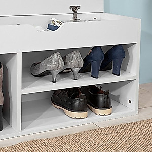 Haotian FSR45-HG,Shoe Storage Cabinet,Shoe Rack Shoe Bench with Lift Up Bench Top and Grey Cushion