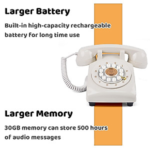 RetroVox Audio Guest Book Wedding Phone Guestbook Easy to Use & Fun Engagements Anniversaries Baby Showers Graduation Record Personalized Audio Messages Off-White