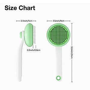 Cat Brush for Shedding, Pet Grooming Self Cleaning Slicker Cats & Dogs, Deshedding Easily Removes Tangles Hair and Loose Undercoat, Mats Tangled Shedding (Green)