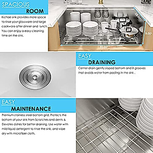 32 Kitchen Sink Undermount - Kichae 32x19 Undermount Kitchen Sinks Ledge Workstation 18-Gauge Stainless Steel Deep Single Bowl Under Counter Kitchen Sink Basin