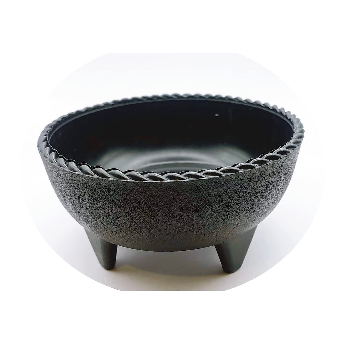 6 Pack Salsa Black Molcajete, Mexico Serving Dish, Chips, Sauce Cup, Side Dish, Snack, Dip, Nuts Candy for Taco Fiesta, Perfect for Parties, Events, or Any Use! (Black Wavy Edge, 6 Pack)
