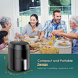 Air Fryer 4.5 Quart Small Air Fryers with 10-in-1 One-touch Program, Non-stick Basket, Dishwasher Safe, Auto Shut-Off, Compact Air Fryer for 2-3 people, Black